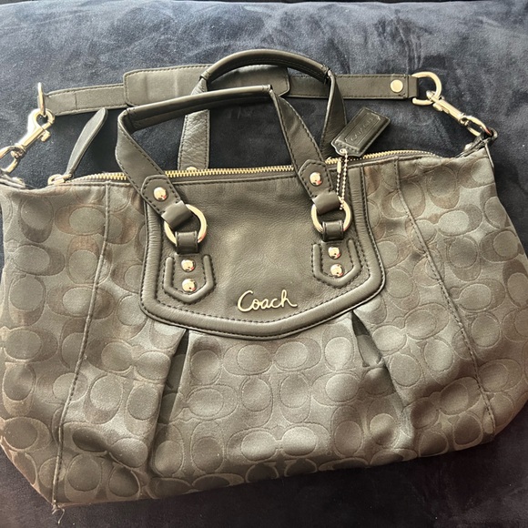 Coach | Bags | Coach Gray Signature Shoulder Bag | Poshmark